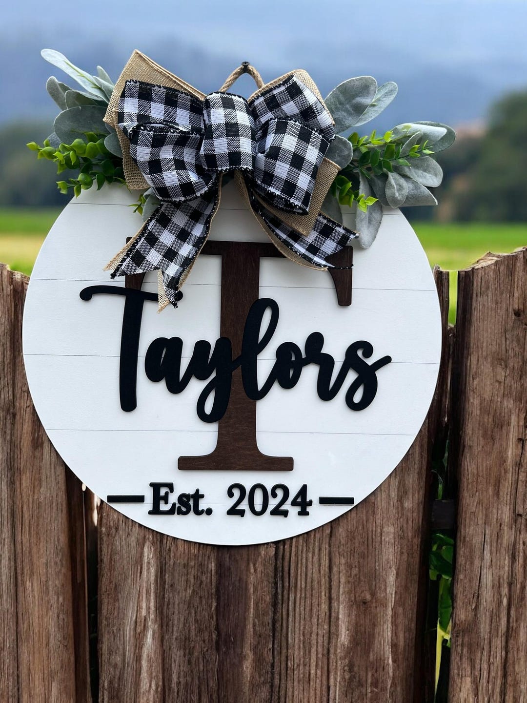 Personalized Door Hanger|last Name Door Sign|welcome Sign|last Name ...