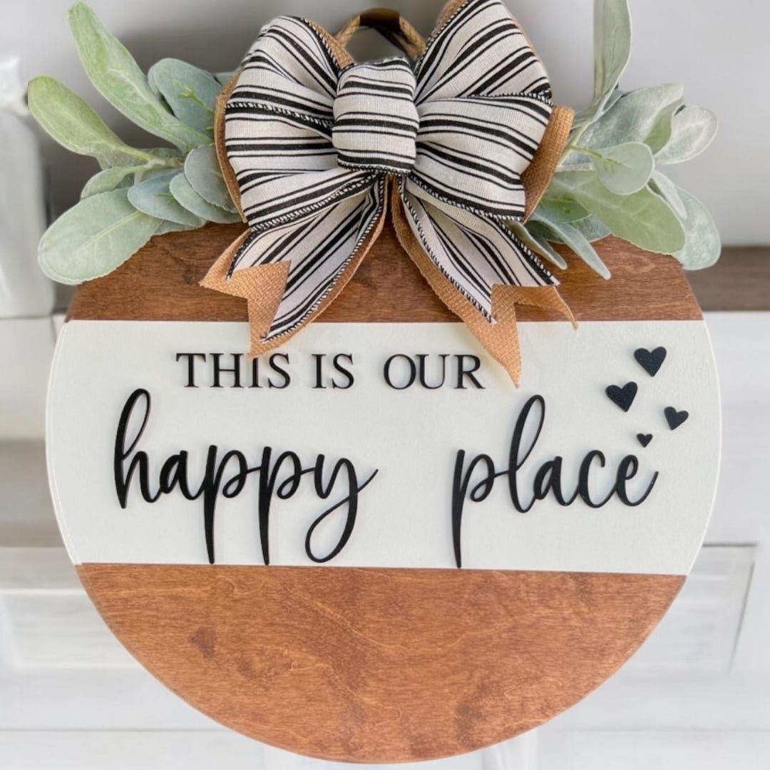 This is Our Happy Place Sign|front Door Sign|gift for New Homeowners ...