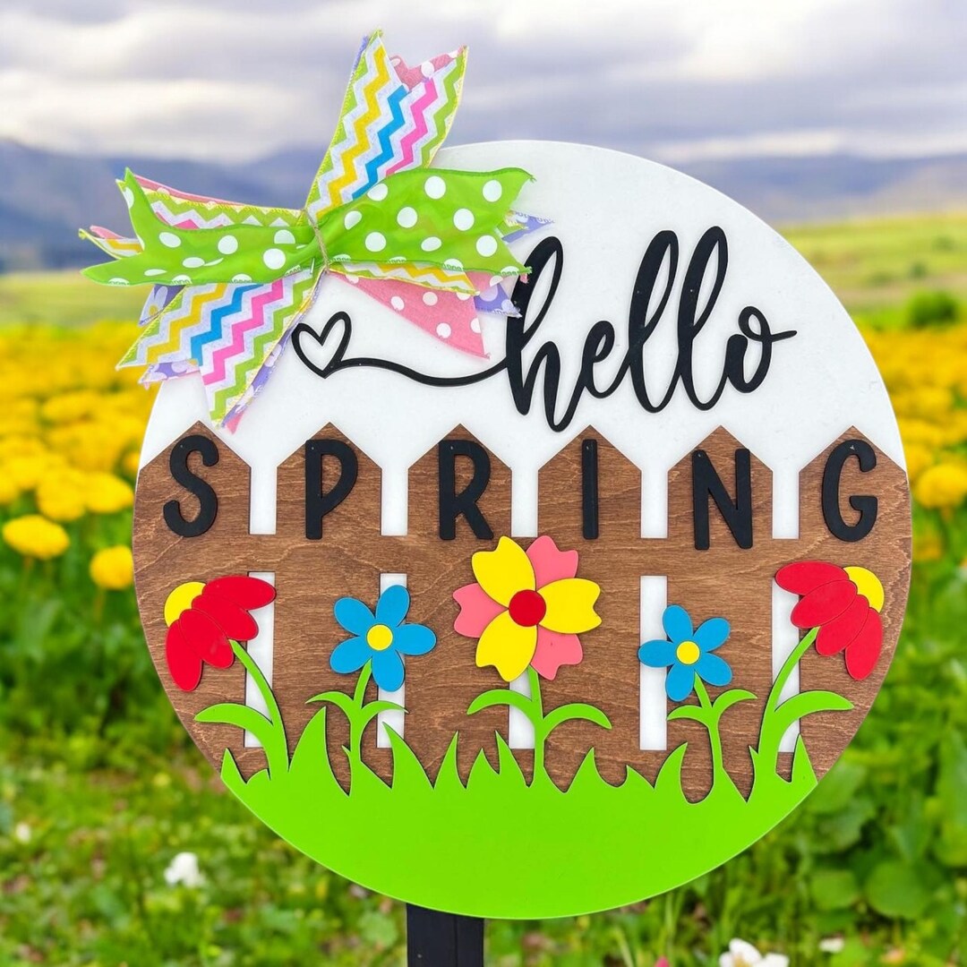 Front Door Sign|spring Home Decor| Spring Front Door Sign| Spring ...