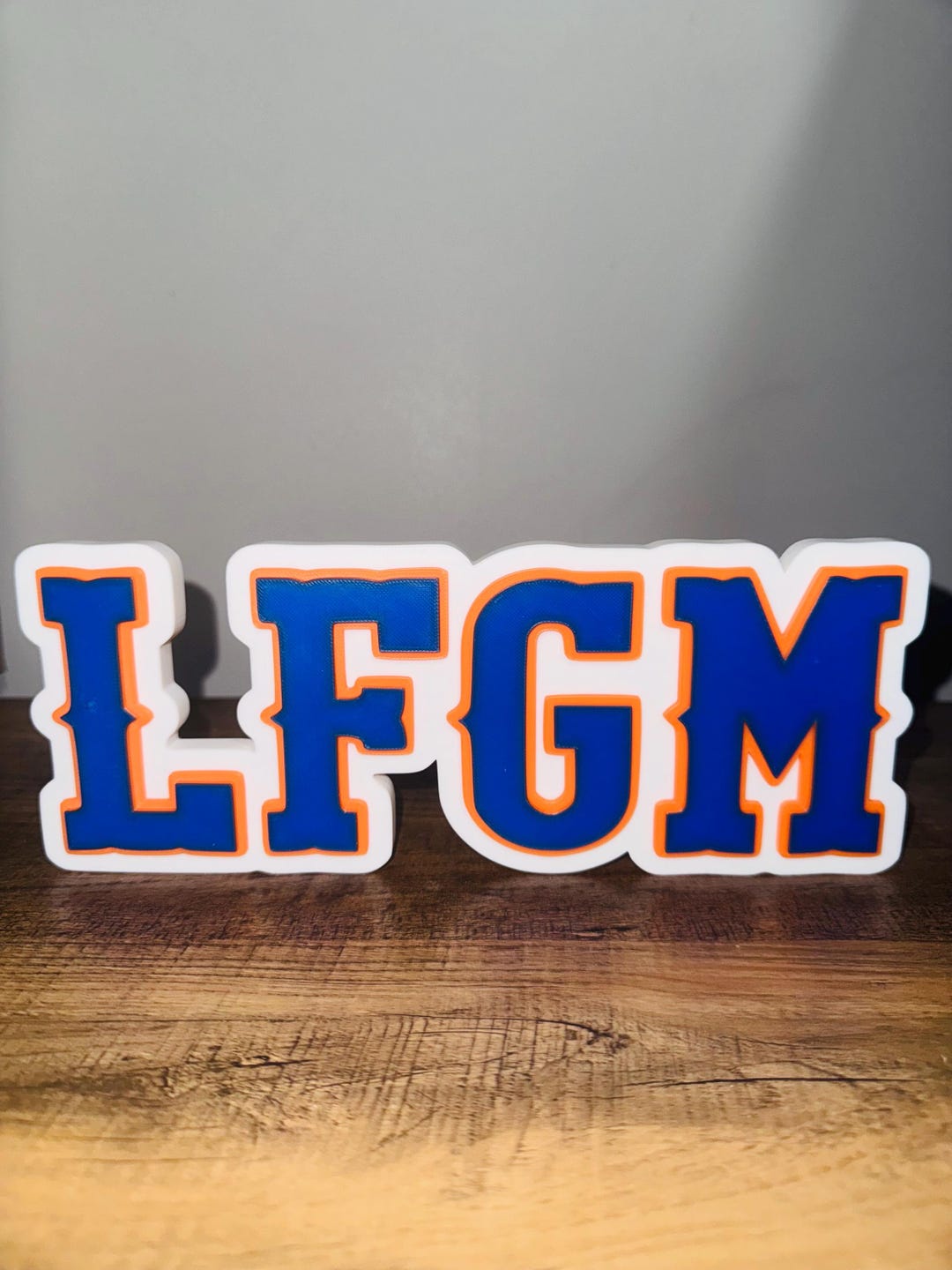 Lets F Go Mets 3D Logo Sign Self Standing Display Shelf Art New York ...