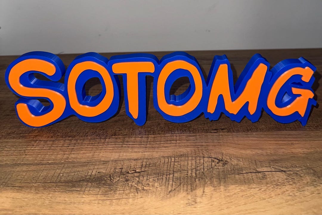 SOTOMG 3D Sign Logo Juan Soto Mets Omg Display Self Standing Shelf Wall ...
