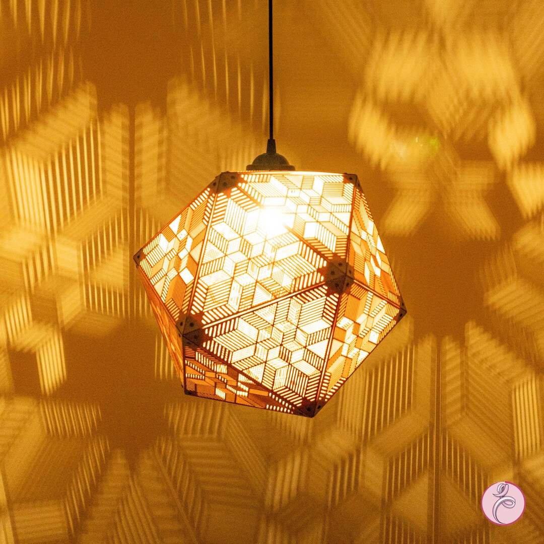 Shadow Pendant Light, Hanging Modern Ceiling Fixtures, Sacred Geometry ...