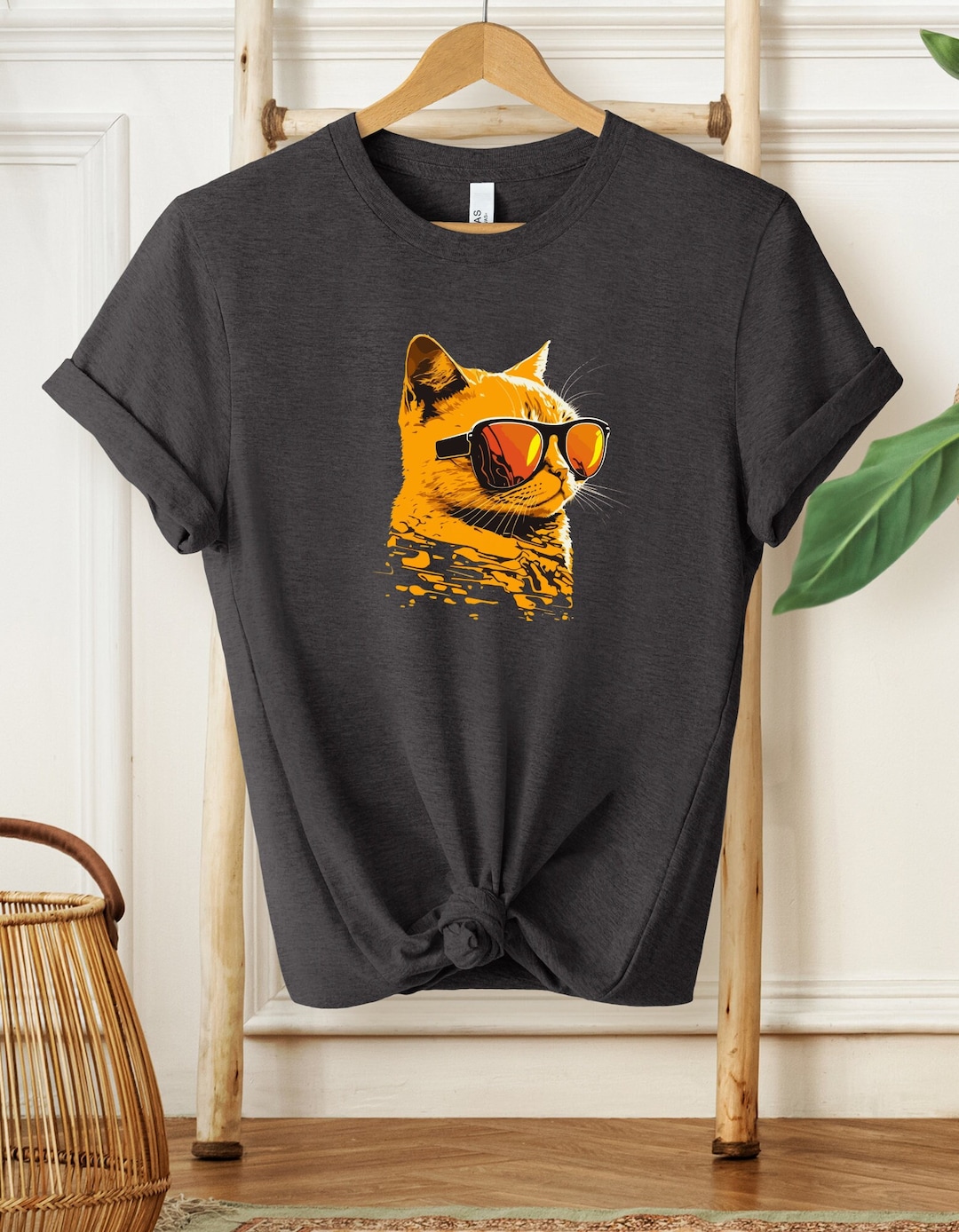 Cat With Sunglasses Shirt, Orange Cat Shirt, Cat Shirt, Funny Cat Shirt ...