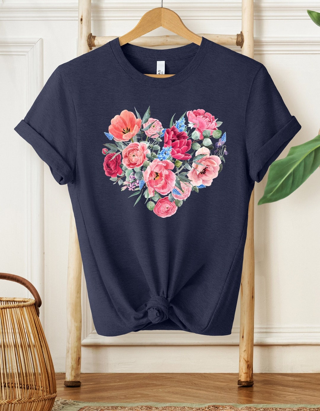 Flower Heart Shirt, Women's Shirt, Flower Shirt, Floral Tee, Wildflower ...