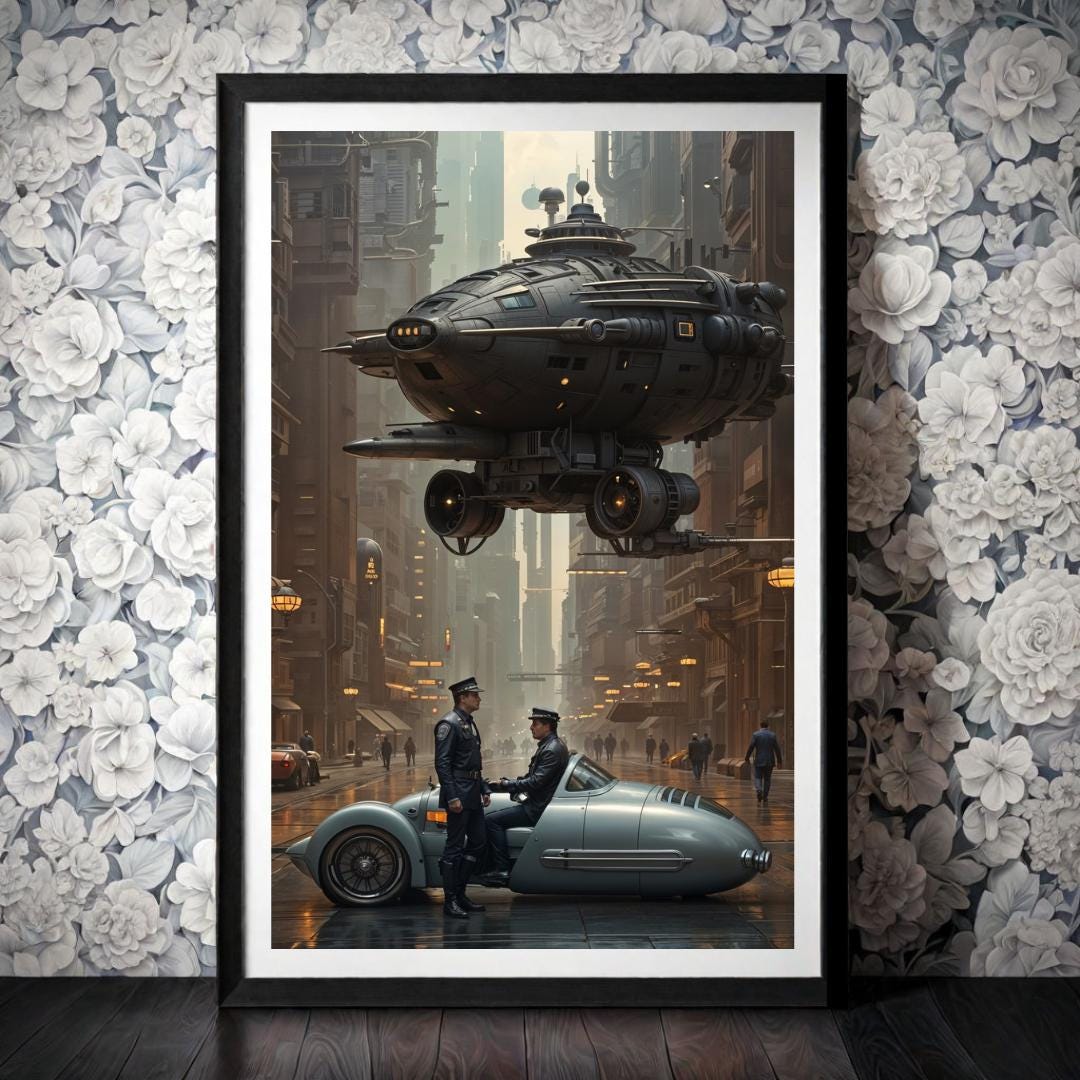 Police Control | Law Enforcement | Retro Futurism Artwork | Dieselpunk ...