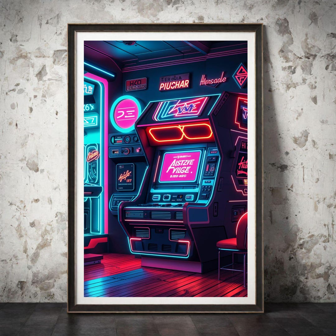 Retro Futuristic | Arcade Machine | Neon Room | Synthwave Retrowave ...