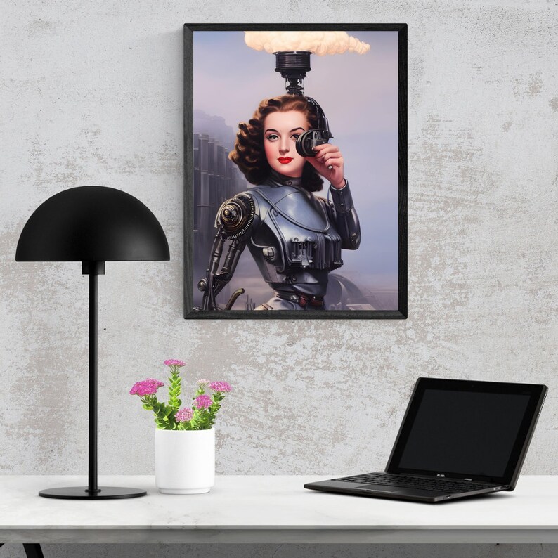 Mid-century Surreal / Android / Woman Portrait / Retro-futurism / 1950s ...