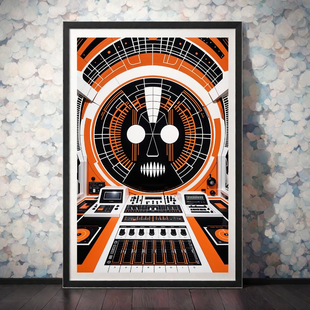 Skull Control Room Halloween Sci-fi Wall Art Instant Download - Etsy