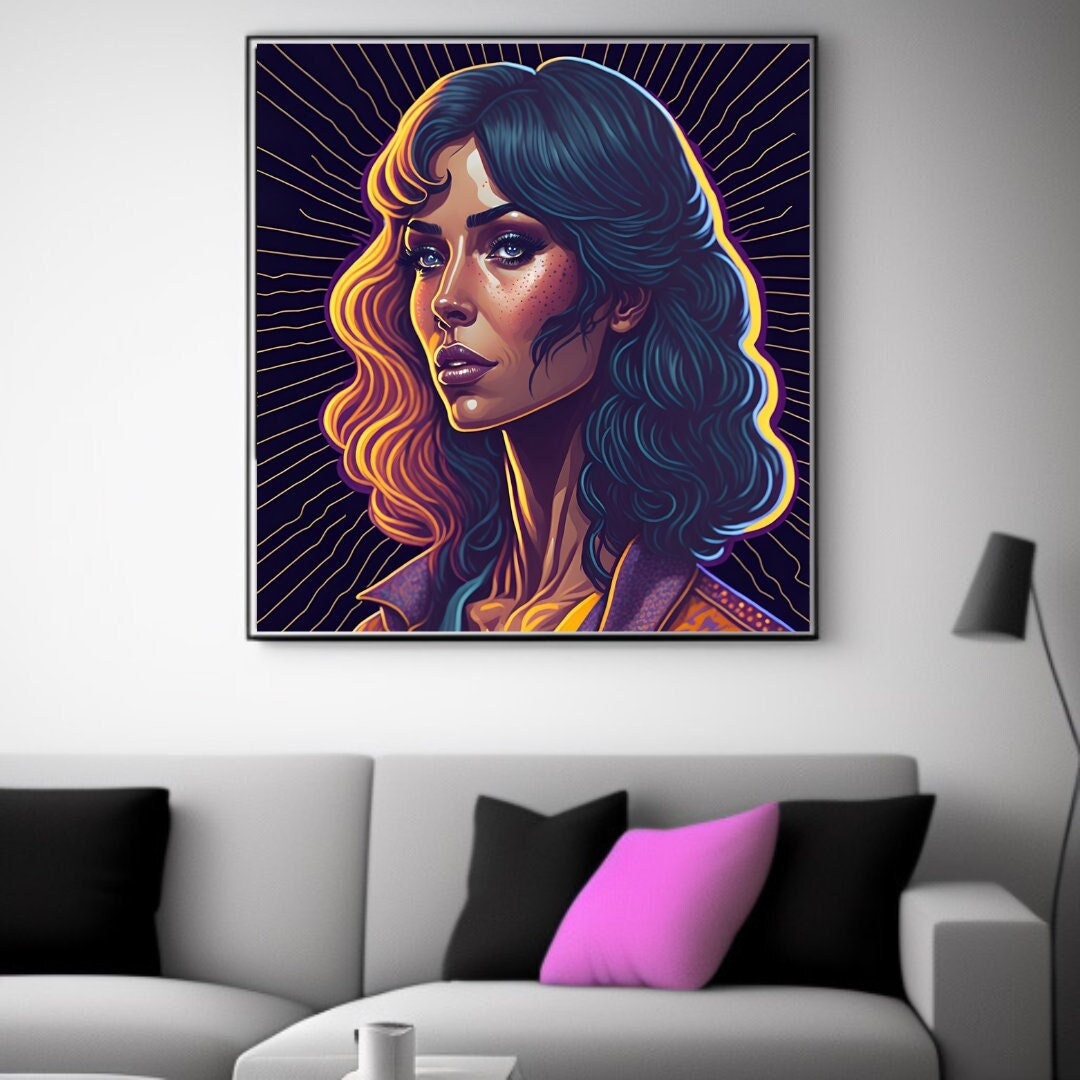 70s Style Portrait Poster / Woman Portrait / 70s-80s Music - Etsy
