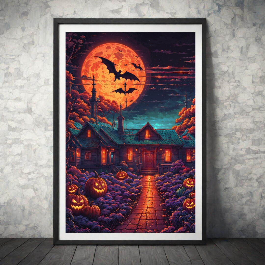Halloween / Synthwave Style / Number 4 / Halloween Poster / Sci-fi ...