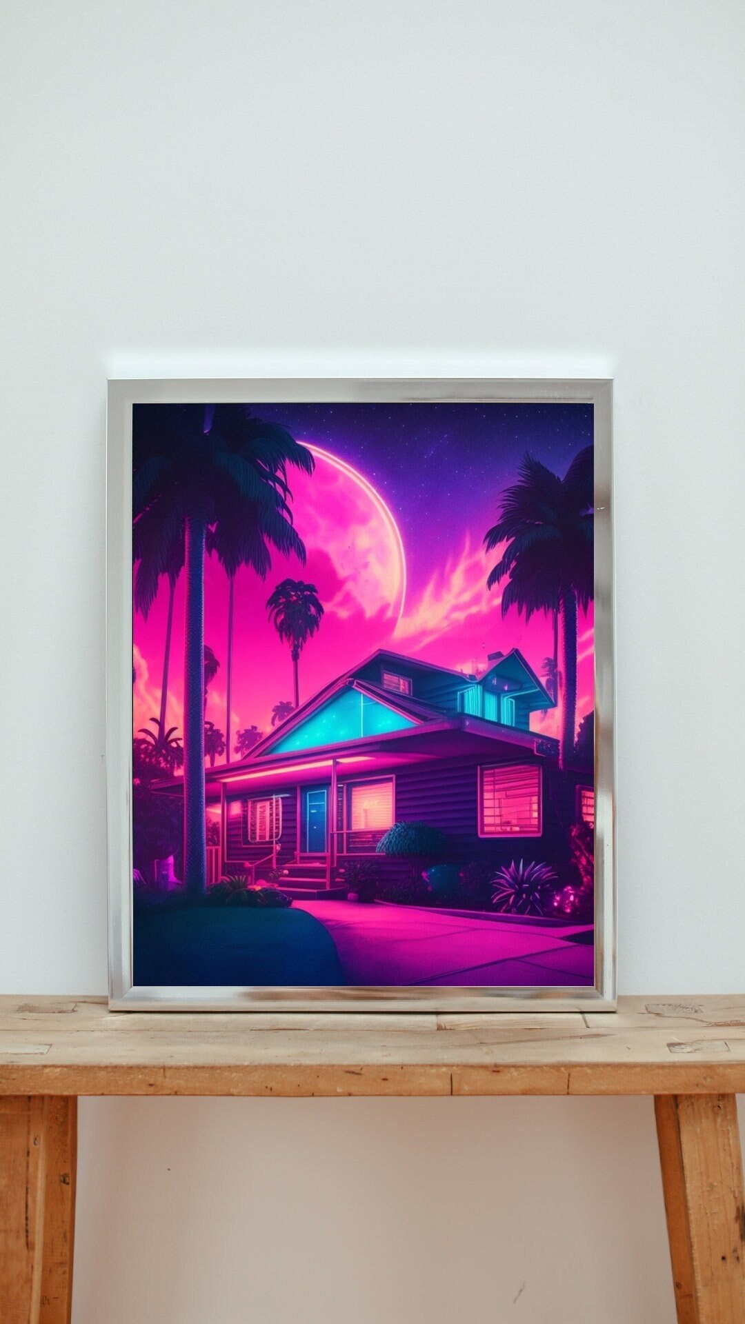Synthwave House 3 / Synthwave Retrowave Vaporwave Art / - Etsy