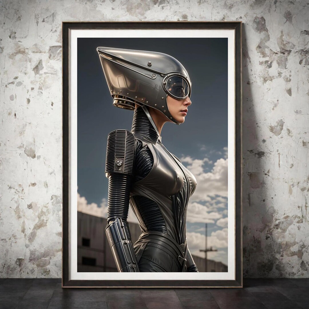 Dieselpunk Android Woman Poster | Retro Sci-fi Wall Art | Instant ...
