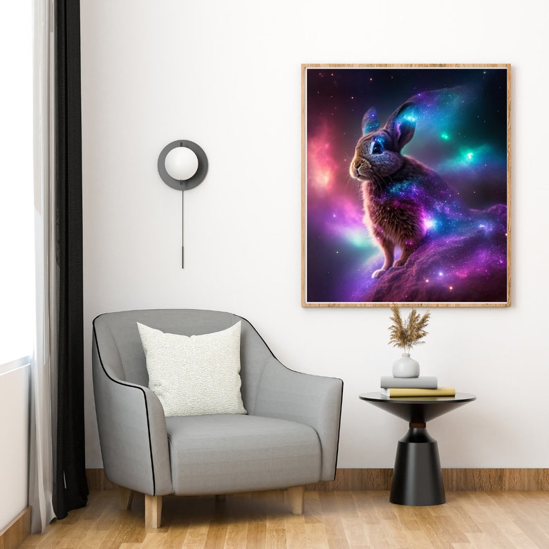 Star Rabbit / Animal Portrait / Synthwave Art / Colorful Poster ...