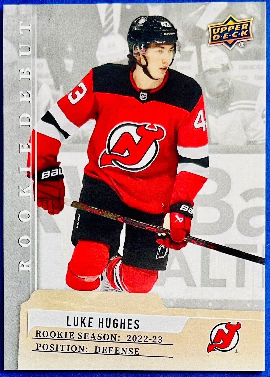 Luke Hughes Rookie Debut - New Jersey Devils - Official NHL Licensed ...