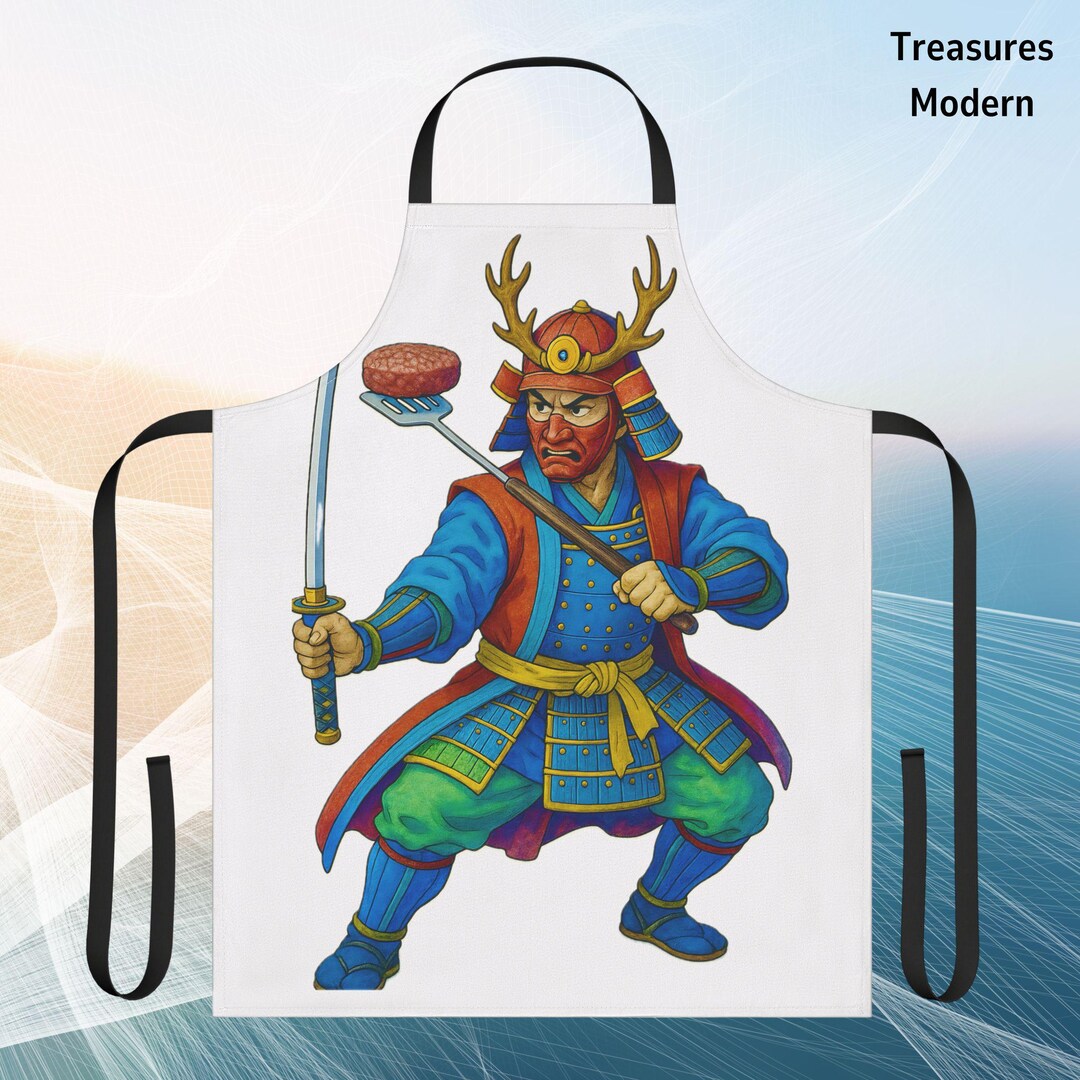 Apron, Samurai Grill Ninja, Cooking Apron, Kitchen Apron, Chef Apron ...