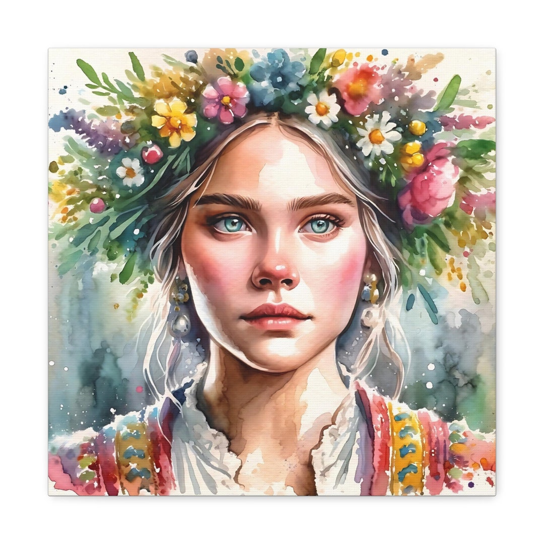 Midsommar Art Scandinavian Art Canvas Modern Art Ready to Hang 16 X 16 ...