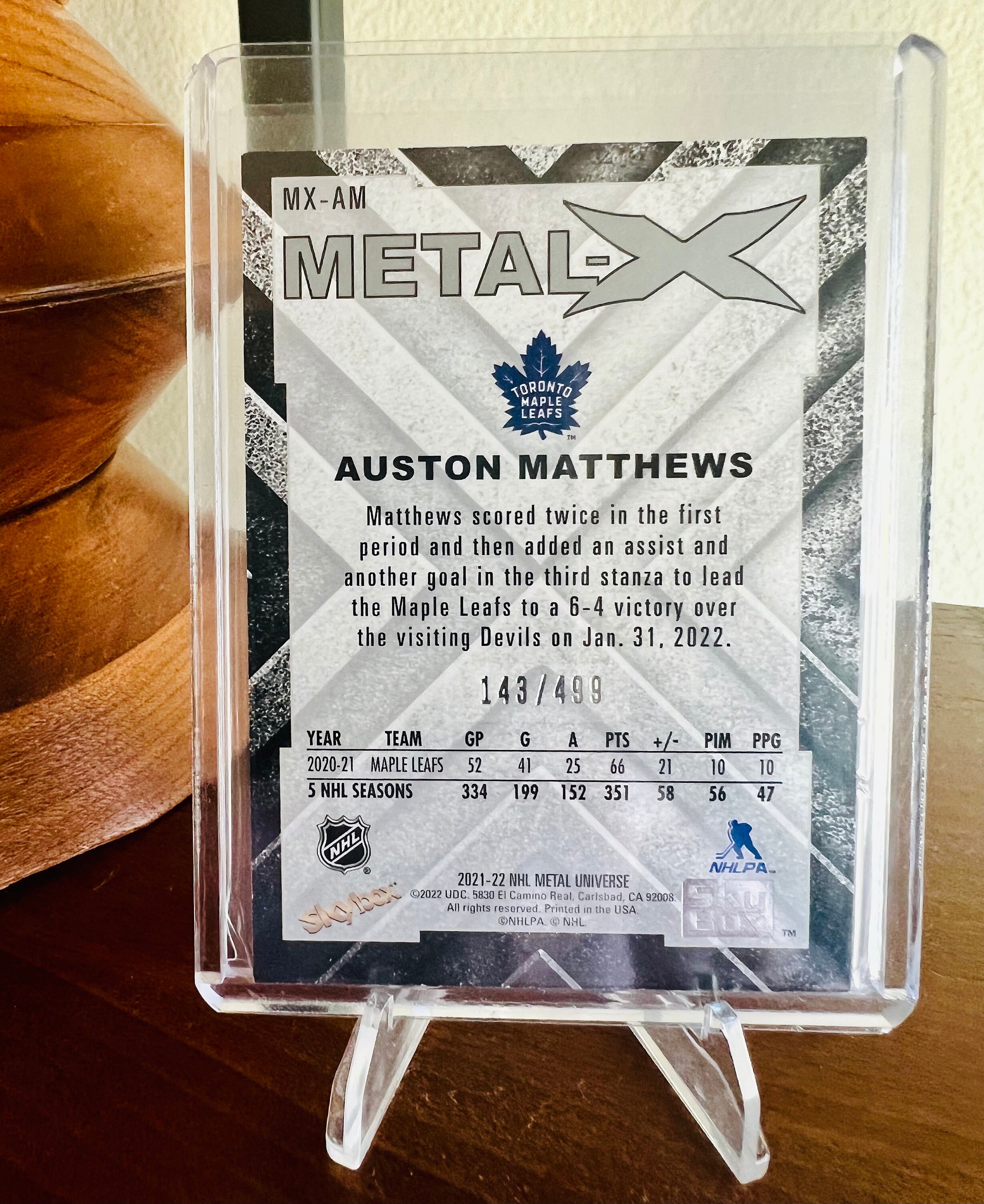 Auston Matthews - Metal-x Limited Print - Toronto Maple Leafs - NHL ...