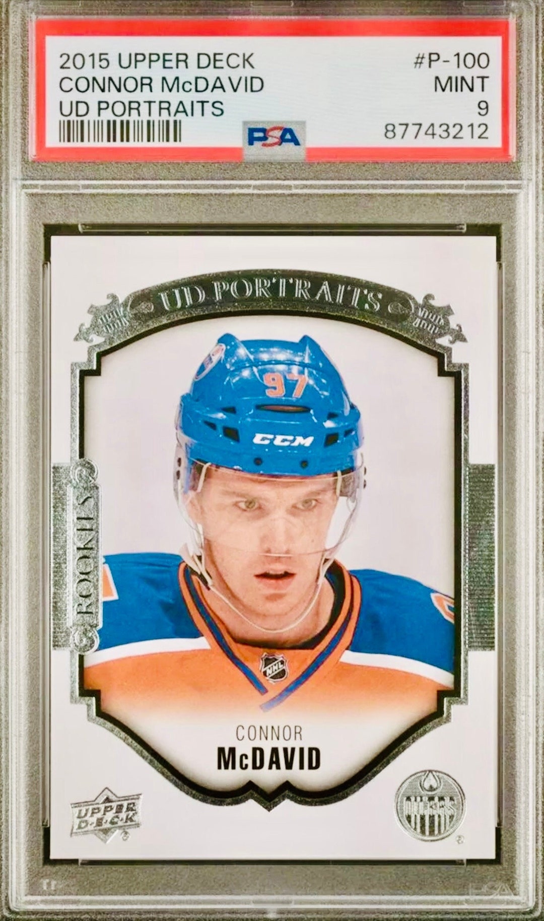 Connor Mcdavid Rookie Card PSA Graded Mint 9 Officially Licensed Upper ...