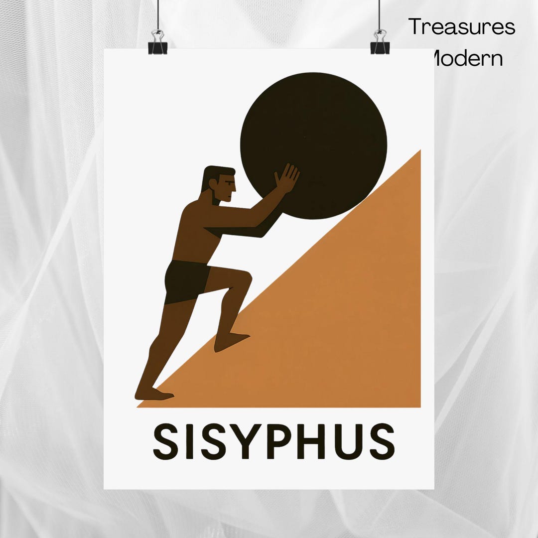 Sisyphus Art Print: Philosophy Wall Decor for Home Office - Etsy