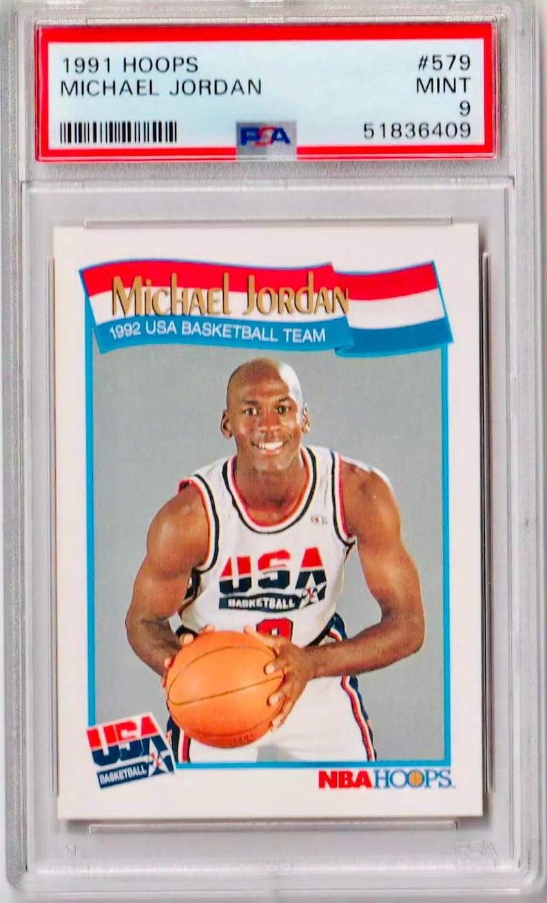 Michael Jordan 1991 MINT PSA 9 Graded Card, Dream Team Card, 100% ...