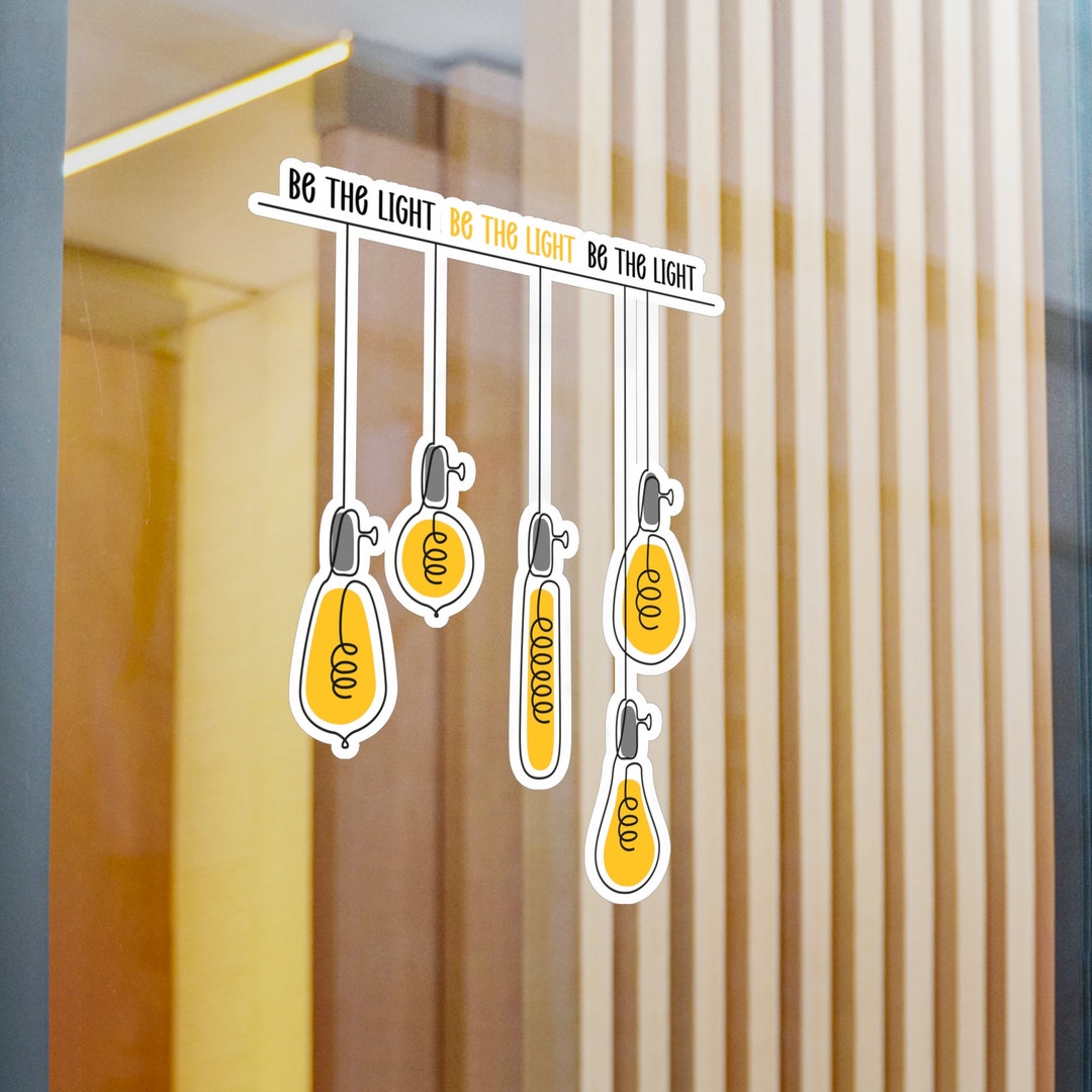 Be the Light Vinyl OUTDOOR Decal, Light Bulbs, Vintage Graphic Decal ...