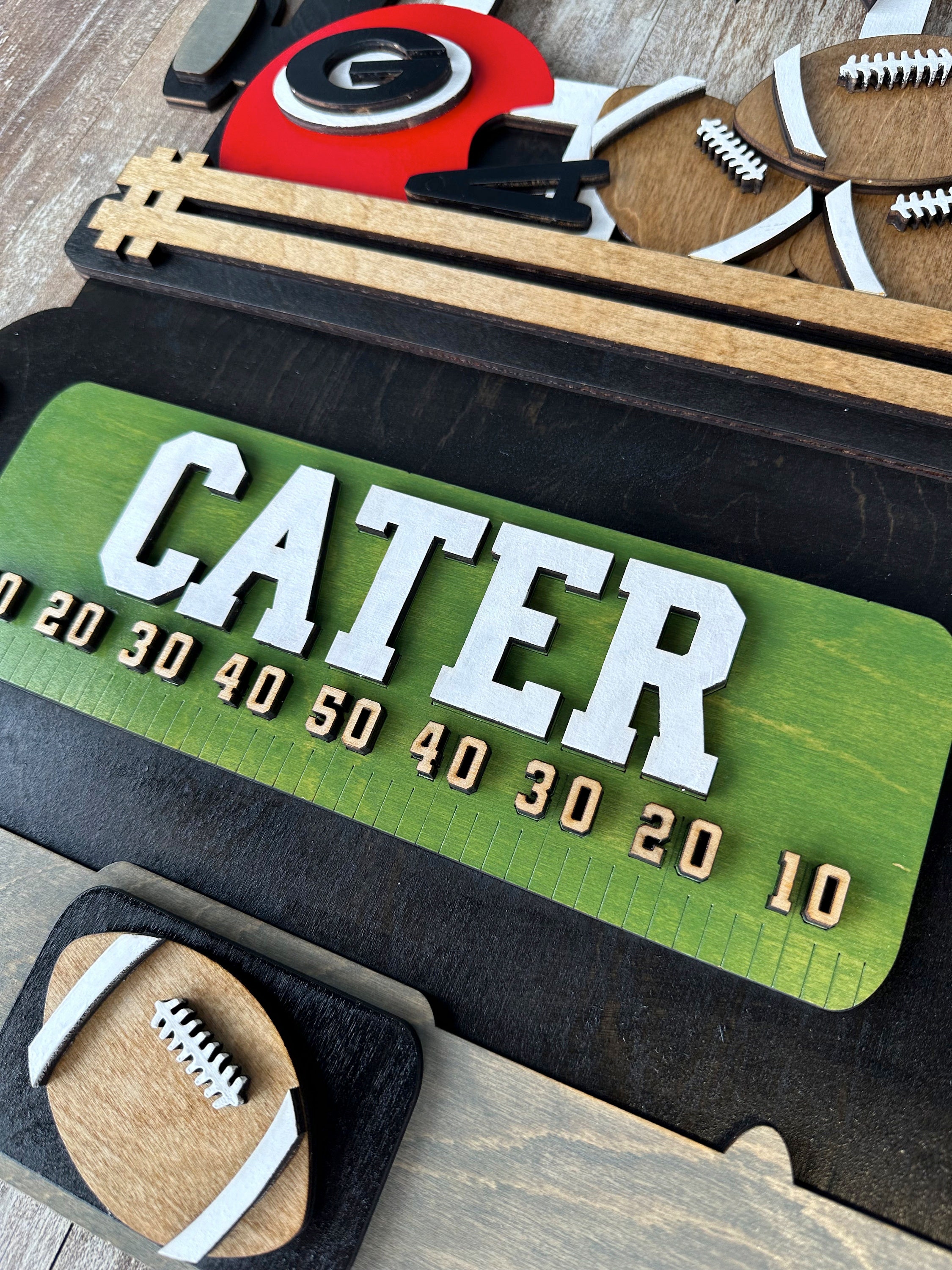 Personalized Football Door Hanger - Football Sign - Football Door Decor ...