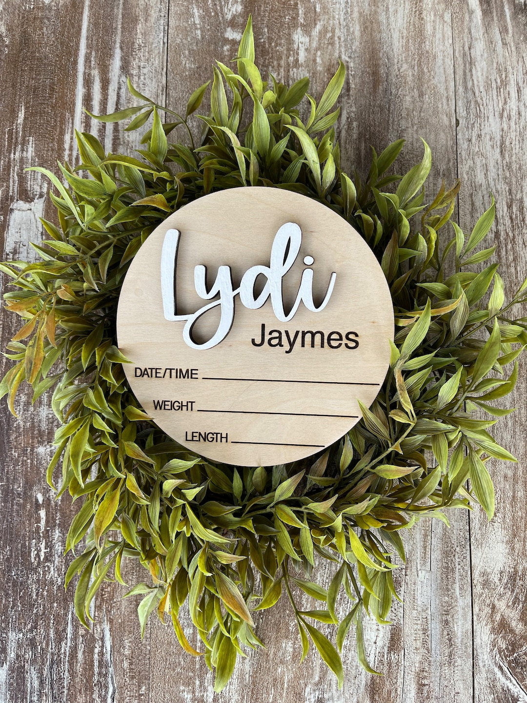 Baby Announcement Sign With Birth Stats | Wood Sign for Name Reveal ...