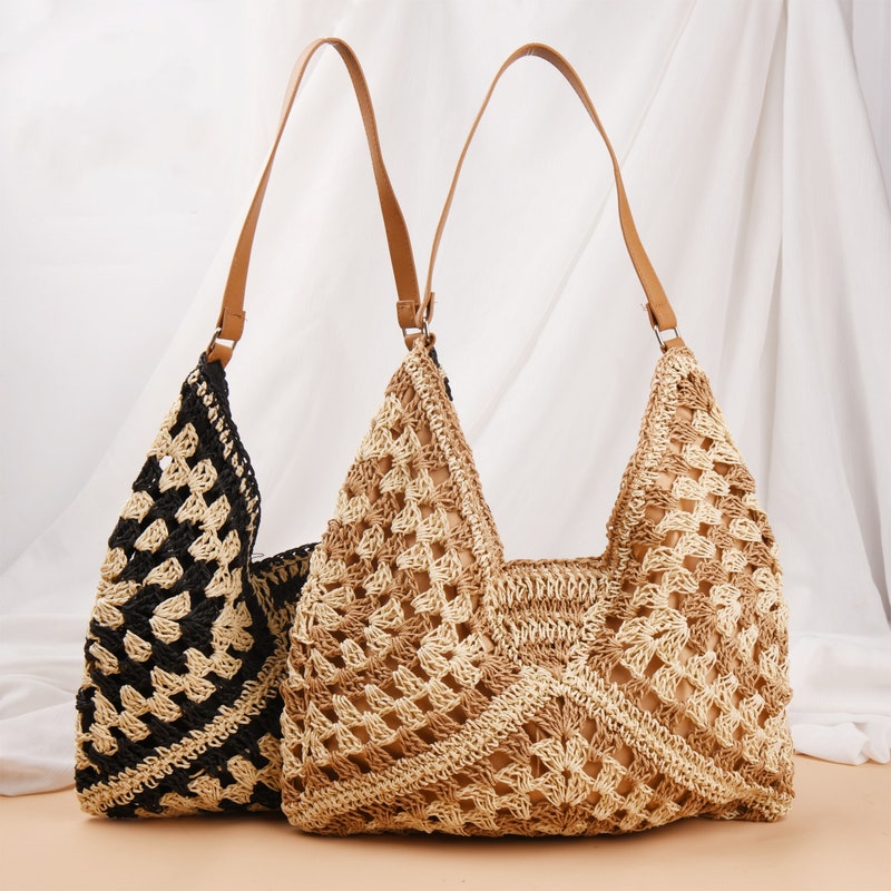 Crocheted Straw Bag - Etsy