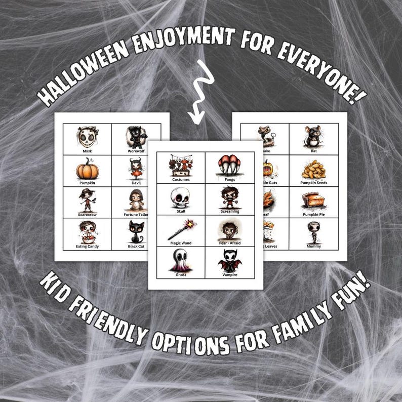 Halloween Charades and Pictionary Game, Halloween Party Game, Family ...