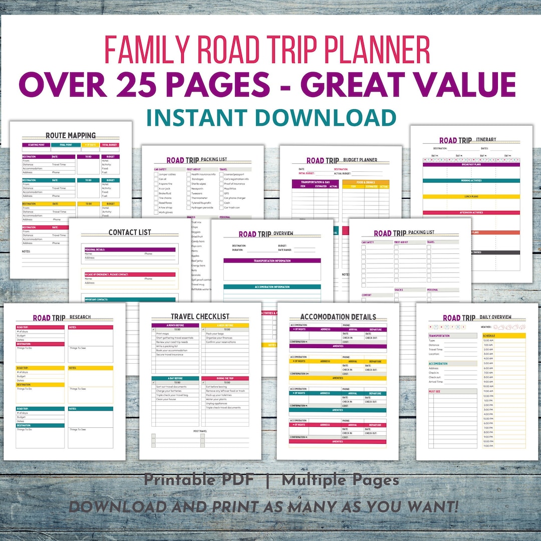 Road Trip Planner, Road Trip Organizer, Family Road Trip Planning ...