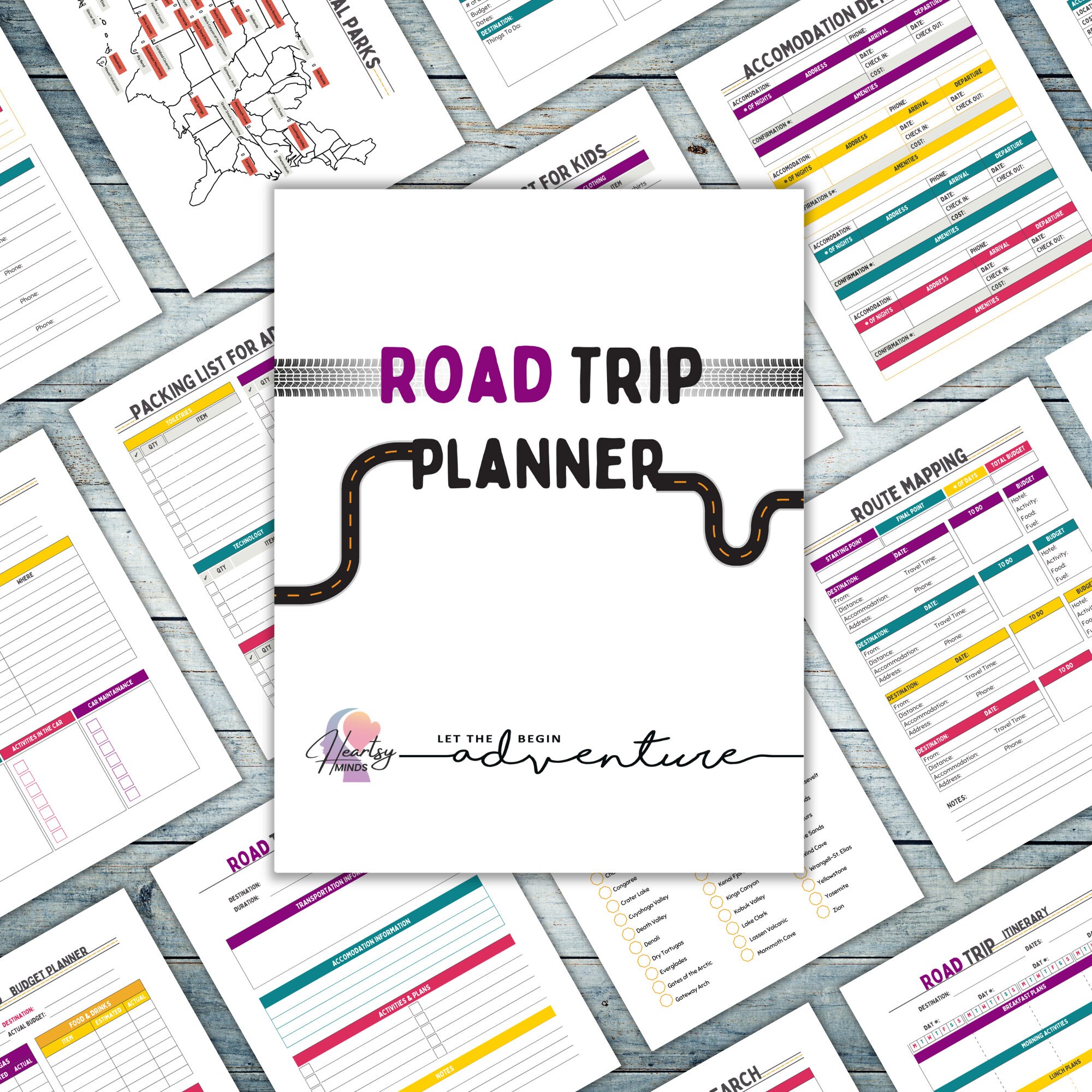 Family Road Trip Planner and Activities Bundle, Kids Activities for Car ...