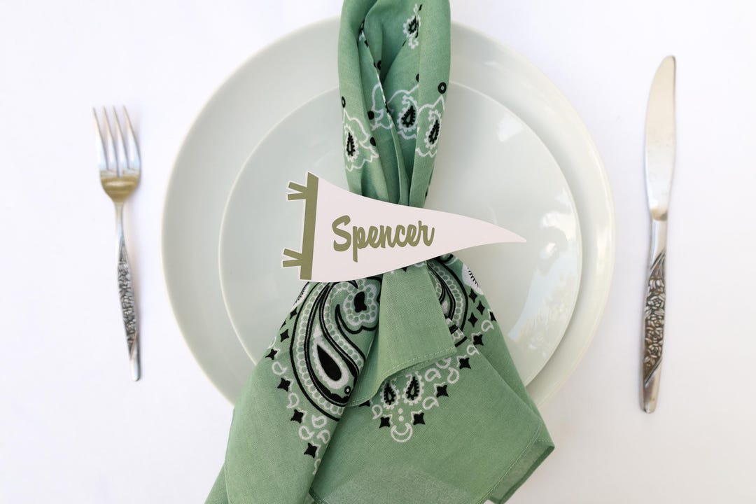 Personalized Camp Tent Name Place Cards - Die Cut Party Decor - Etsy