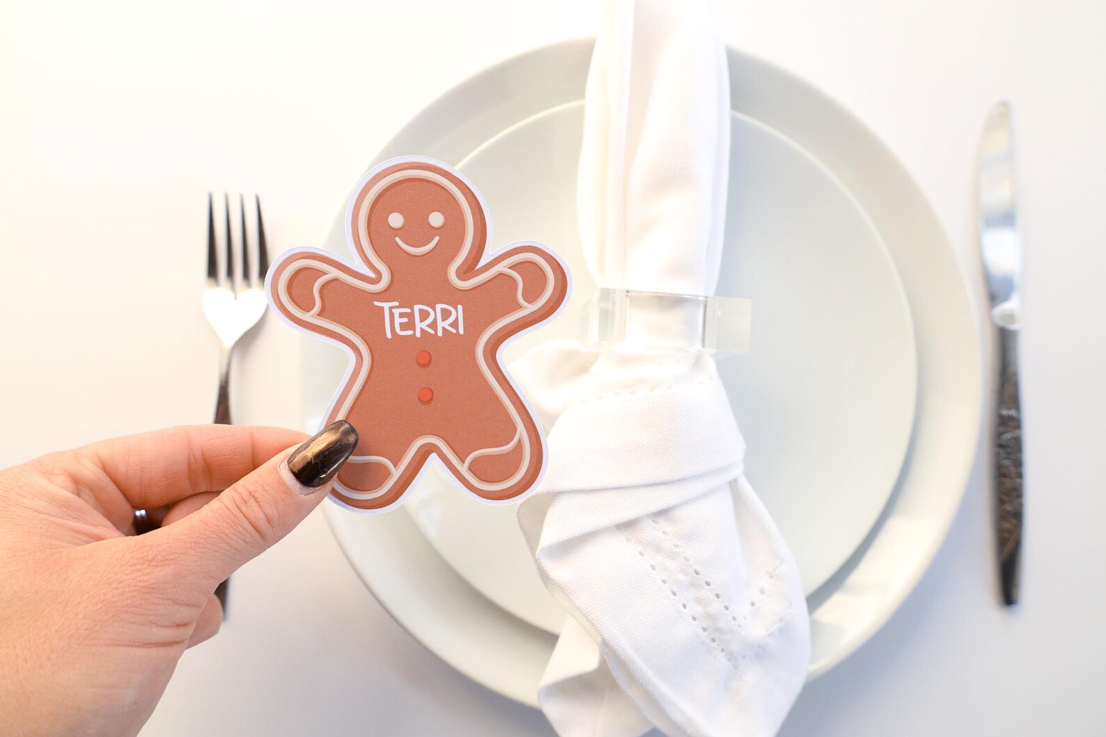 Personalized Gingerbread Man Place Cards: Holiday Party Name Tags - Etsy