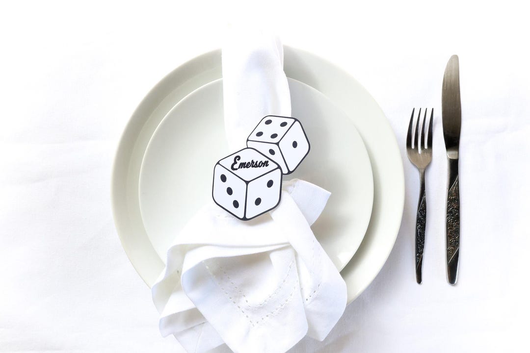 Personalized Dice Name Place Cards: Casino, Wedding, Party Favors - Etsy