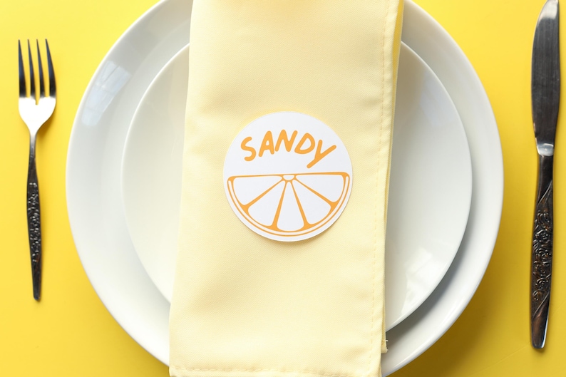 Citrus Slice Name Place Cards: Lemon Wedding, Amalfi Coast Spritz ...