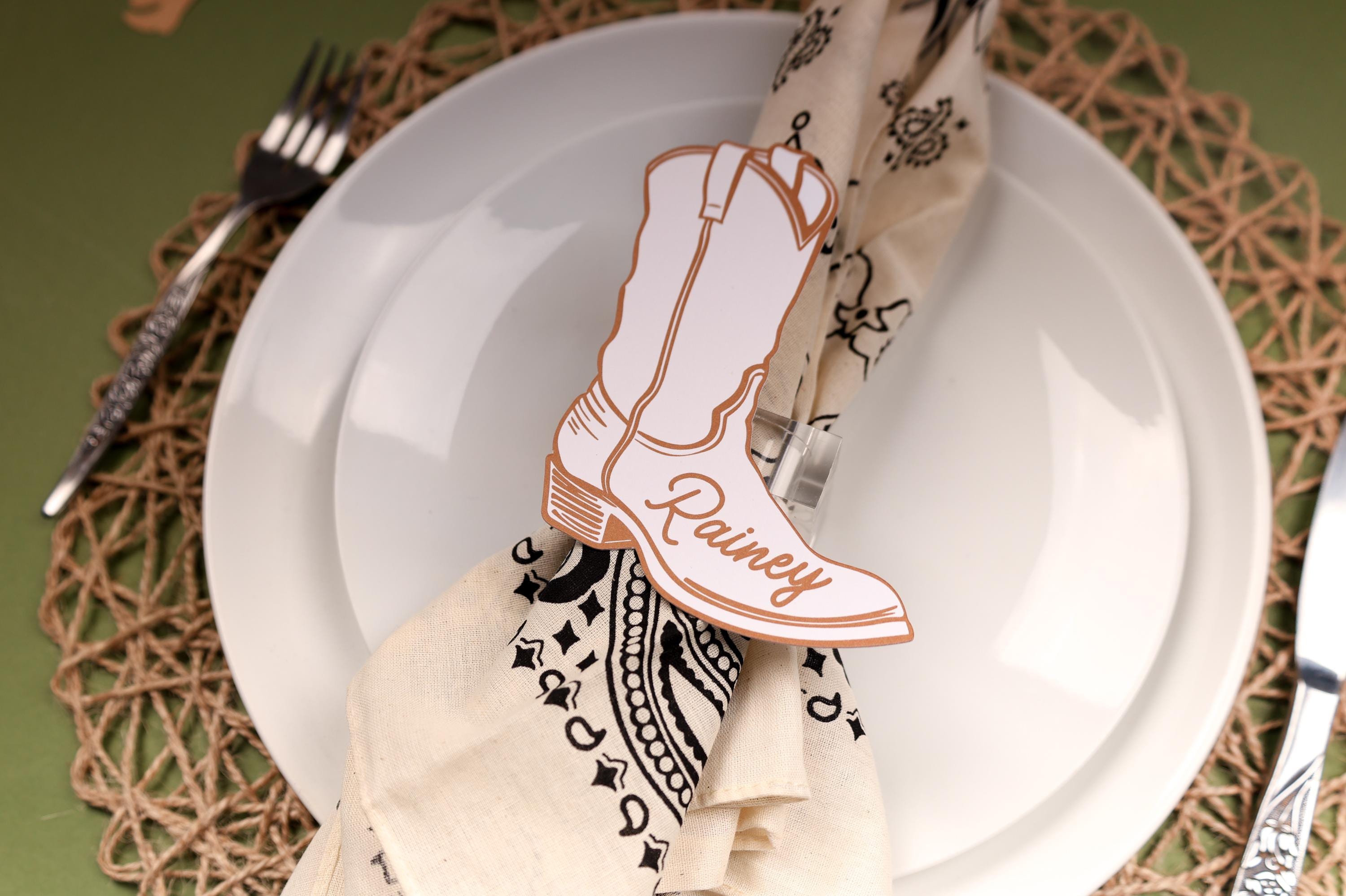 Western Cowboy Boot Name Place Cards: Country Wedding, Hoe Down Party ...