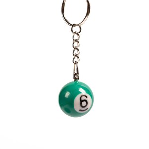 Green #6 Pool Ball Keychain: Billiards Accessories - Etsy