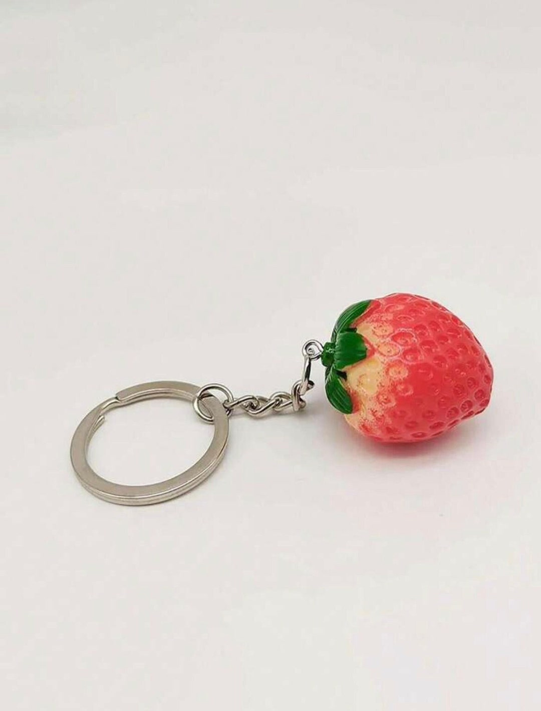 Realistic Strawberry Keychain: Resin Fruit Purse Charm - Etsy
