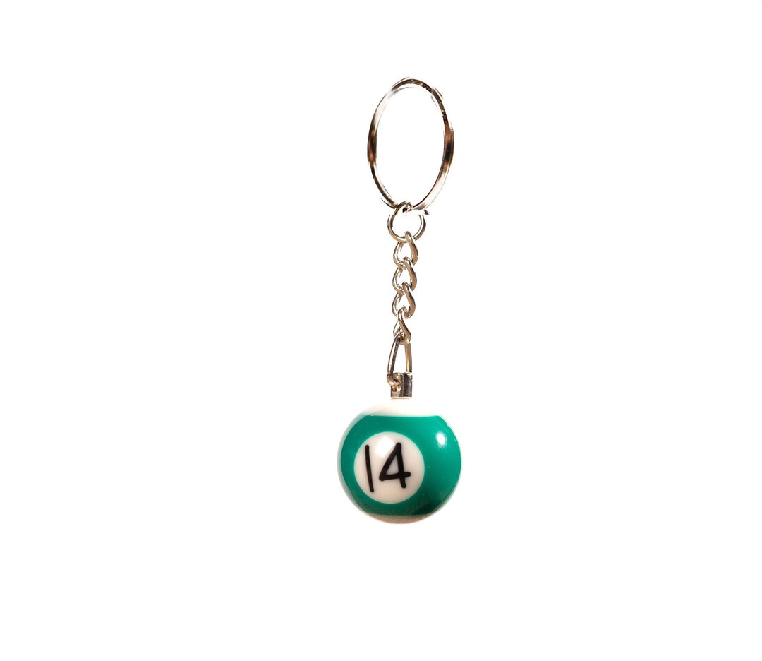 Green #14 Pool Ball Keychain: Billiards Gift - Etsy