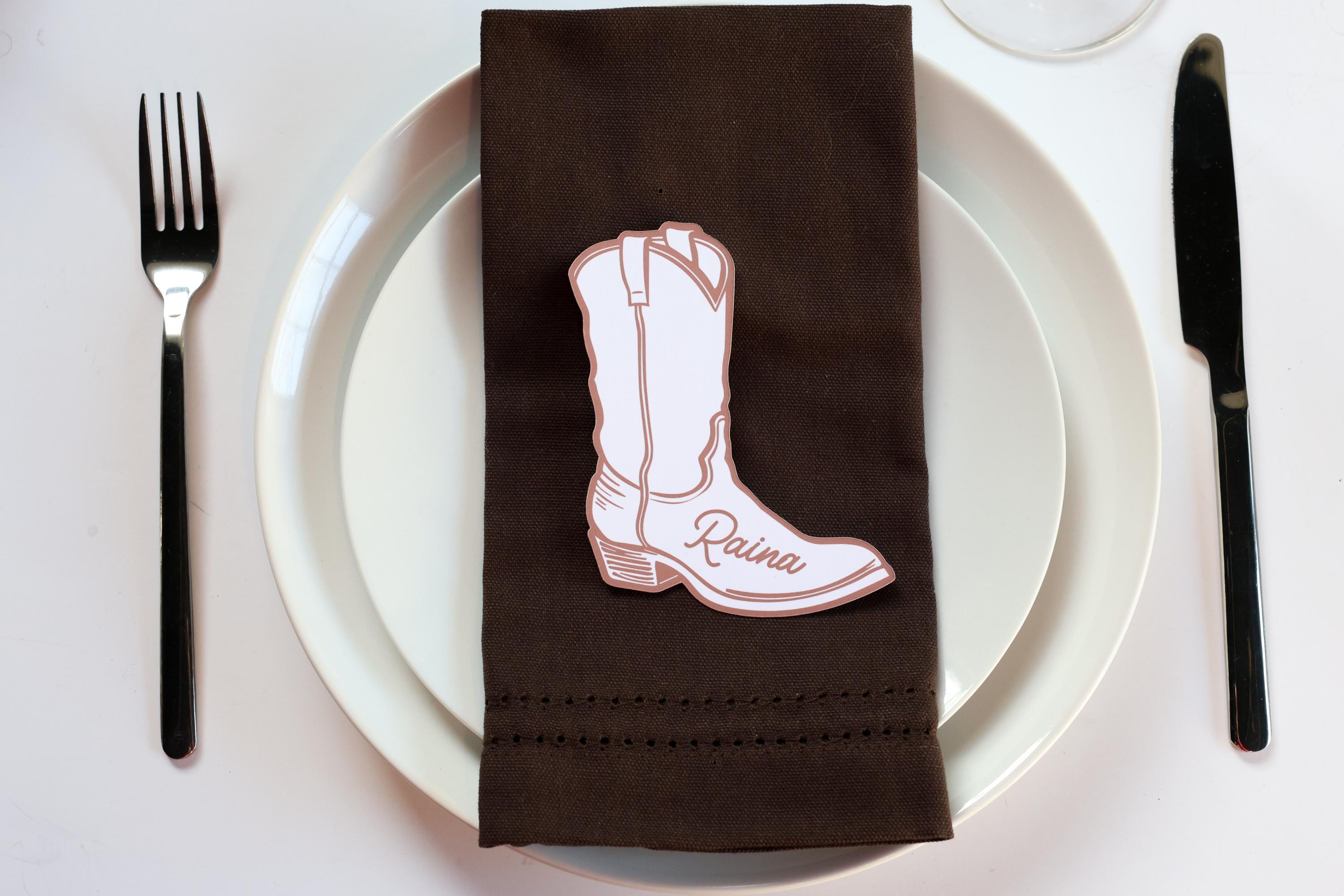 Western Cowboy Boot Name Place Cards: Country Wedding, Hoe Down Party ...