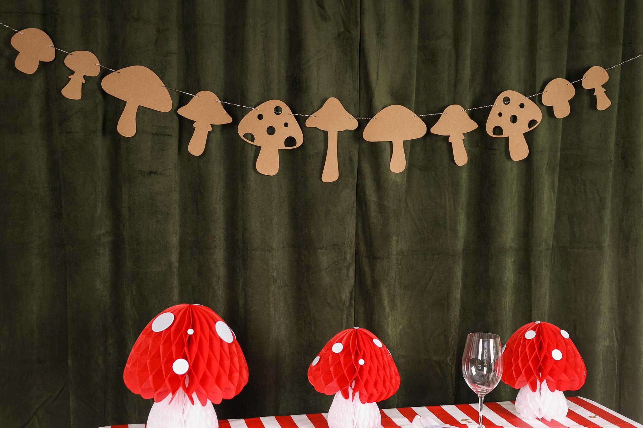 Mushroom Shape Banner: Mushroom Party Decor - Etsy