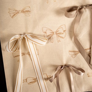 Vintage Beige Bow Tote Bow Bag Cottage Core Accessories-ribbon Purse ...