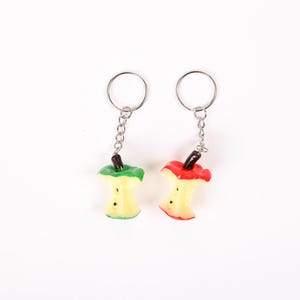 Resin Apple Core Keychain: Realistic Fruit Purse Charm - Etsy