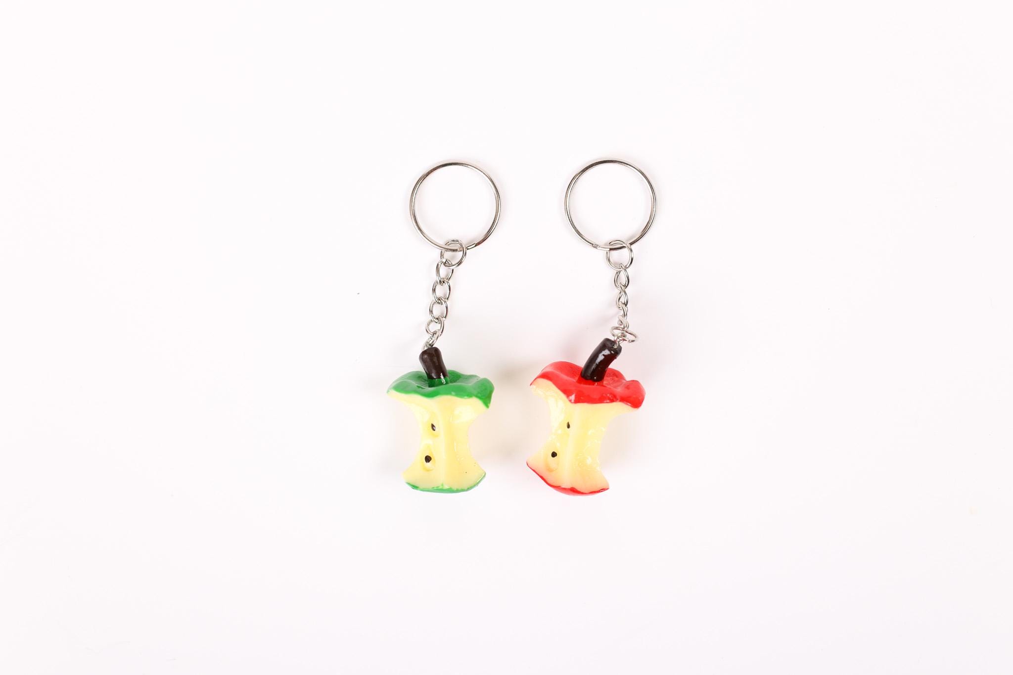Resin Apple Core Keychain: Realistic Fruit Purse Charm - Etsy