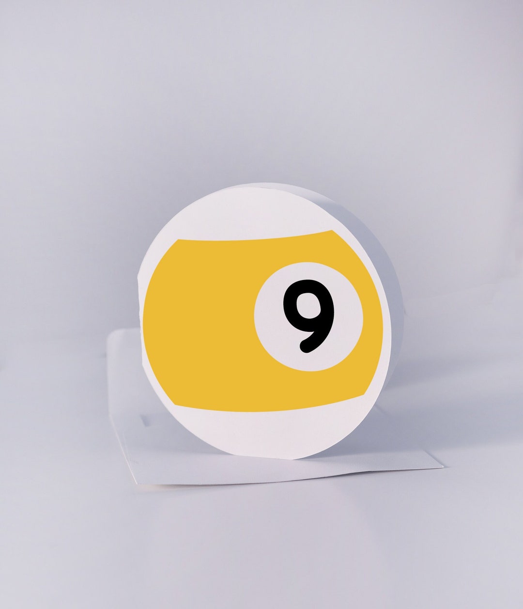 9 Stripe Billiards Ball Homemade Card-homemade Card-unique Cards-blank ...