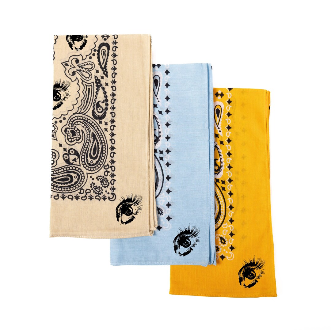 Eye Print Bandana: Retro Cotton Scarf - Etsy