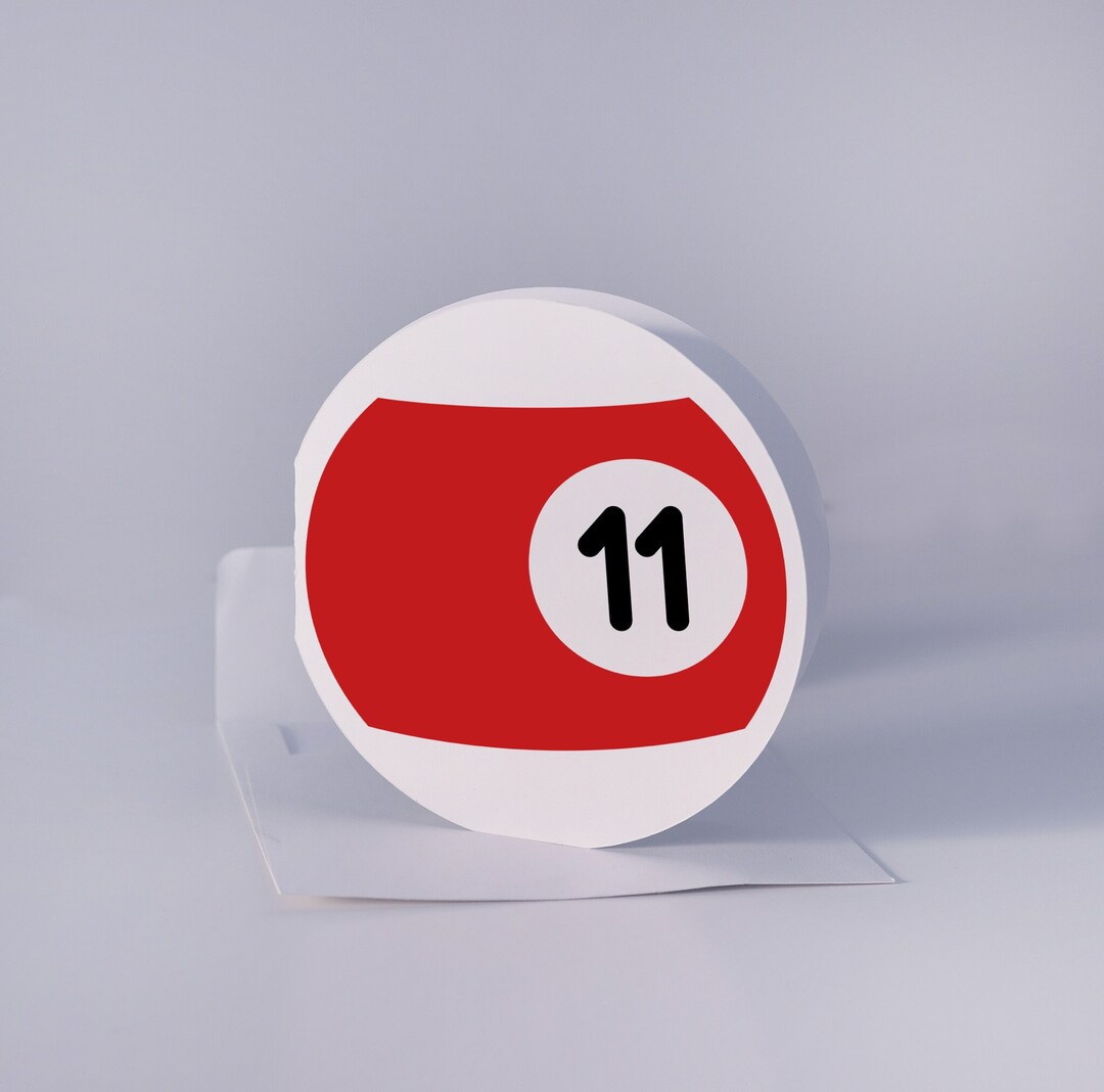 11 Stripe Billiards Ball Homemade Card-homemade Card-unique Cards-blank ...