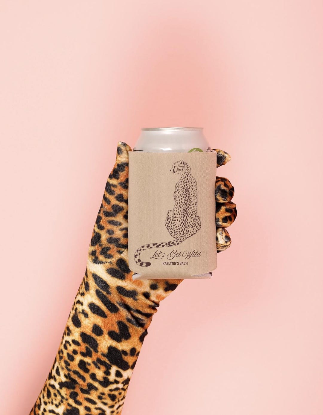 Lets Get Wild Personalized Can Coolers - Cheetah Drink Sleeves ...