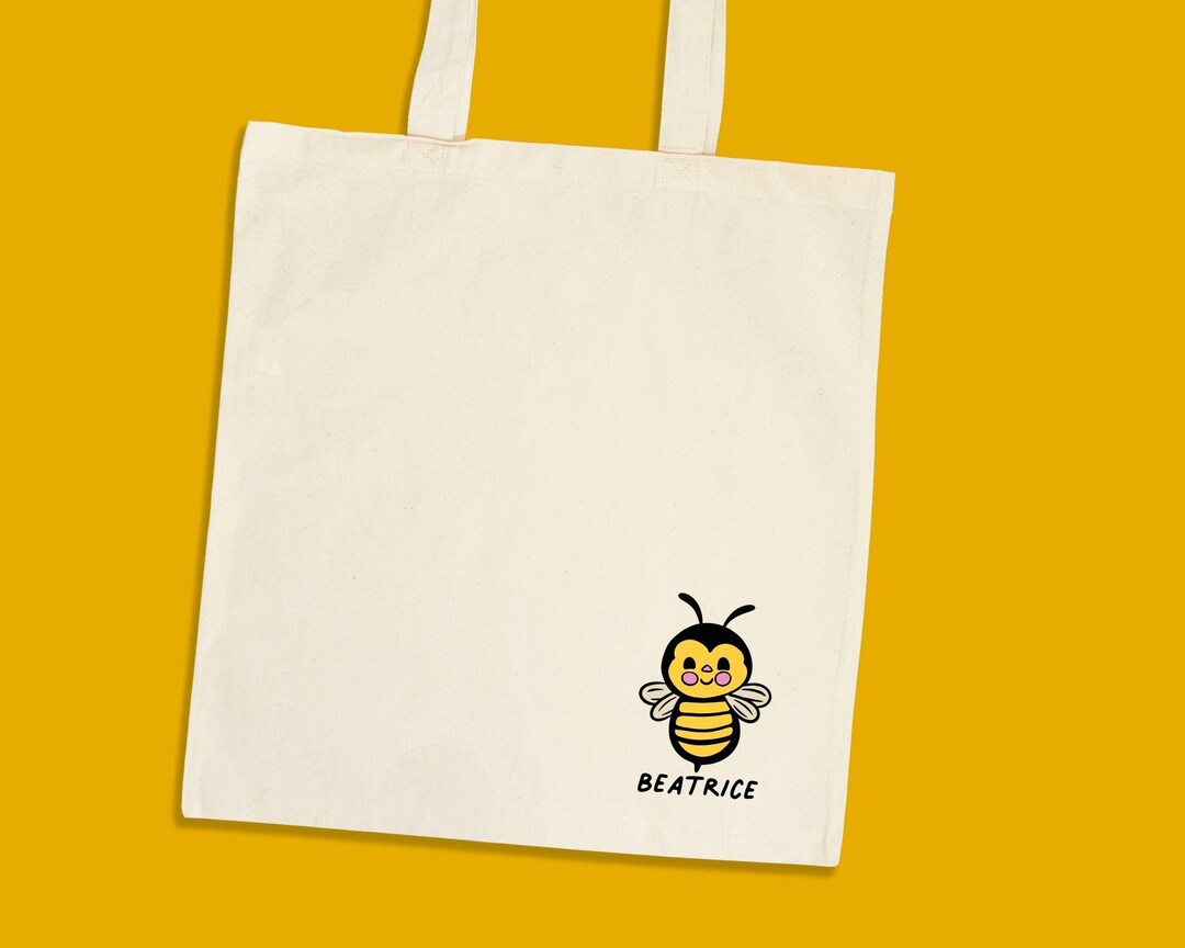 Personalized Bumble Bee Cuties Name Tote Bag: Custom Coquette ...