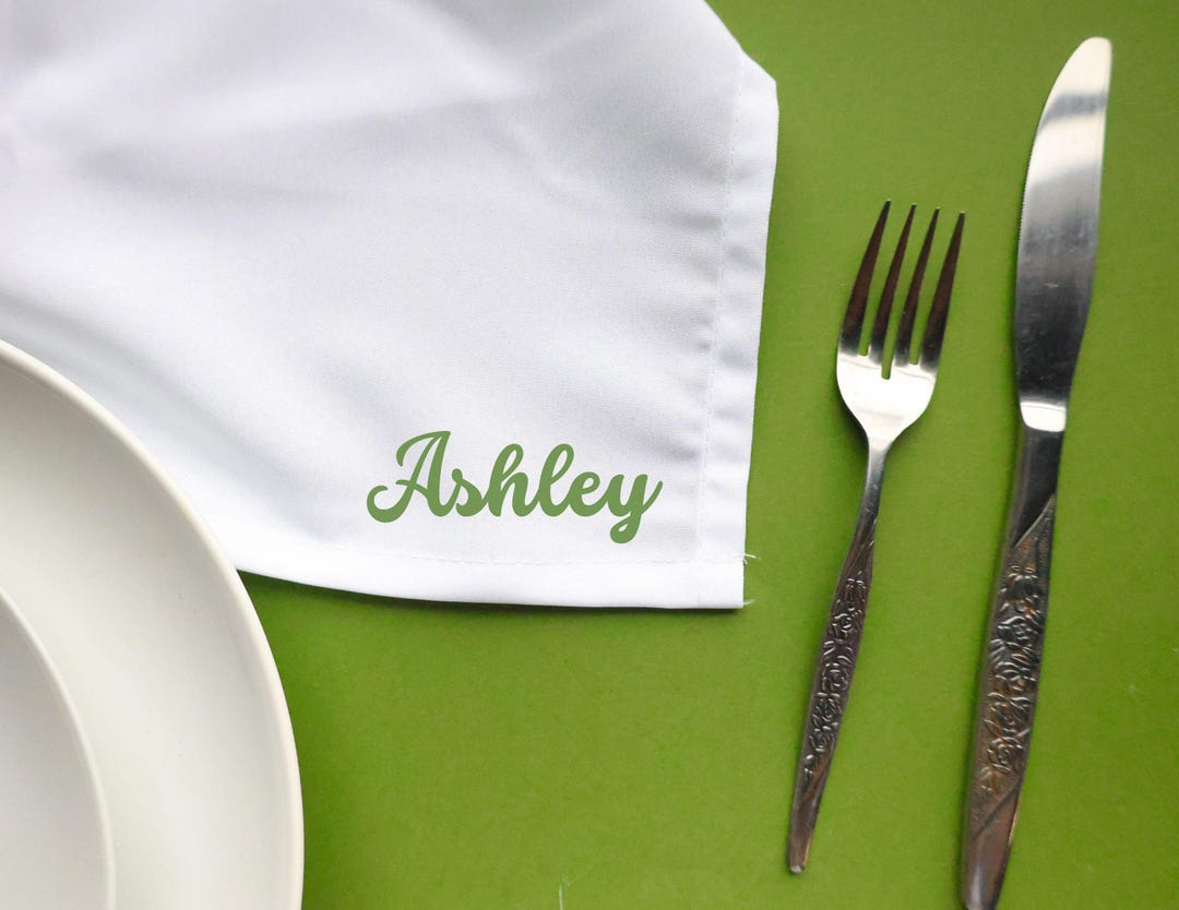 Personalized Name Dinner Napkins: Washable Table Linen Placecards - Etsy